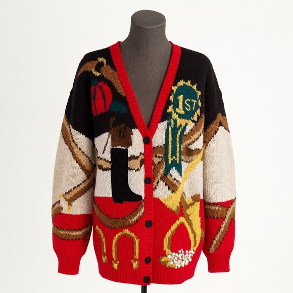 lady Victorian | Sweaters | Vintage Colorful Buttonup Cardigan With ...